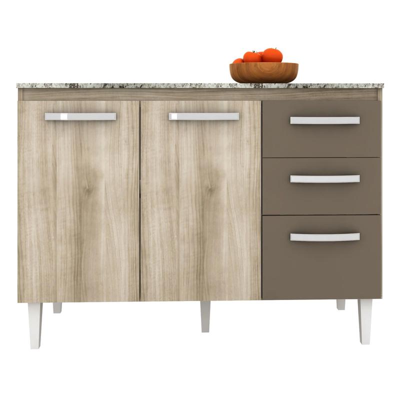 Balcão para Cozinha 3 Portas Aramóveis Teka/Brown - Gabinete de Cozinha ...