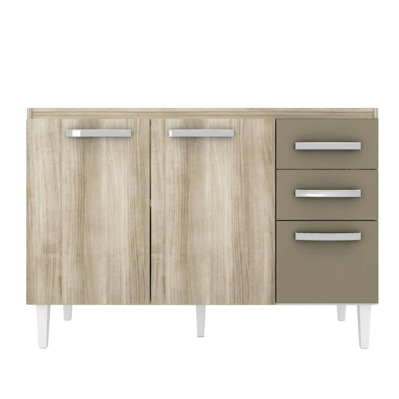 Balcão para Cozinha sem Tampo 3 Portas Aramóveis Teka/Brown - Gabinete ...