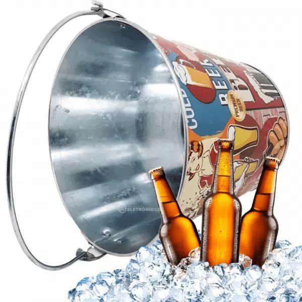 Balde De Gelo Champanhe Cerveja Vinho Em Alumínio Comporta Bebidas Lata ...