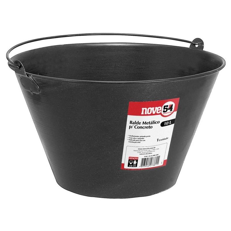 Balde metálico 10 litros para concreto - Nove54 - Utensílios e Limpeza ...