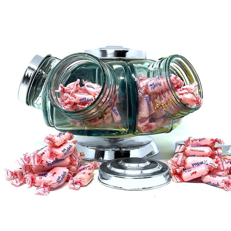 Baleiro de Vidro Médio Prata Giratório Bomboniere Antigo - Vidro ...