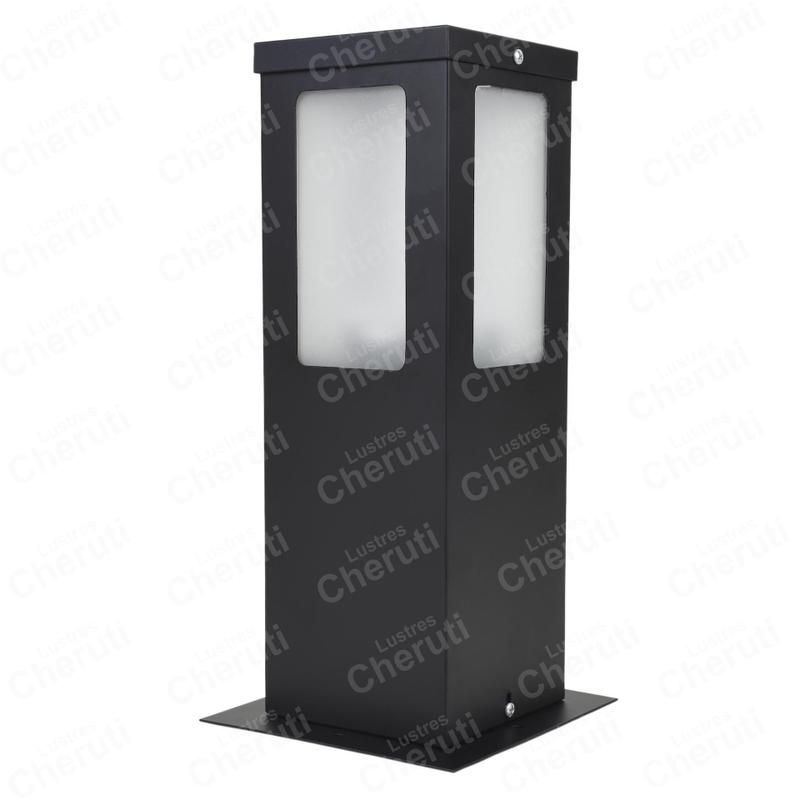 Balizador Preto Para Jardim 50Cm Em Alumínio Para 1 Lâmpada - Lustres ...