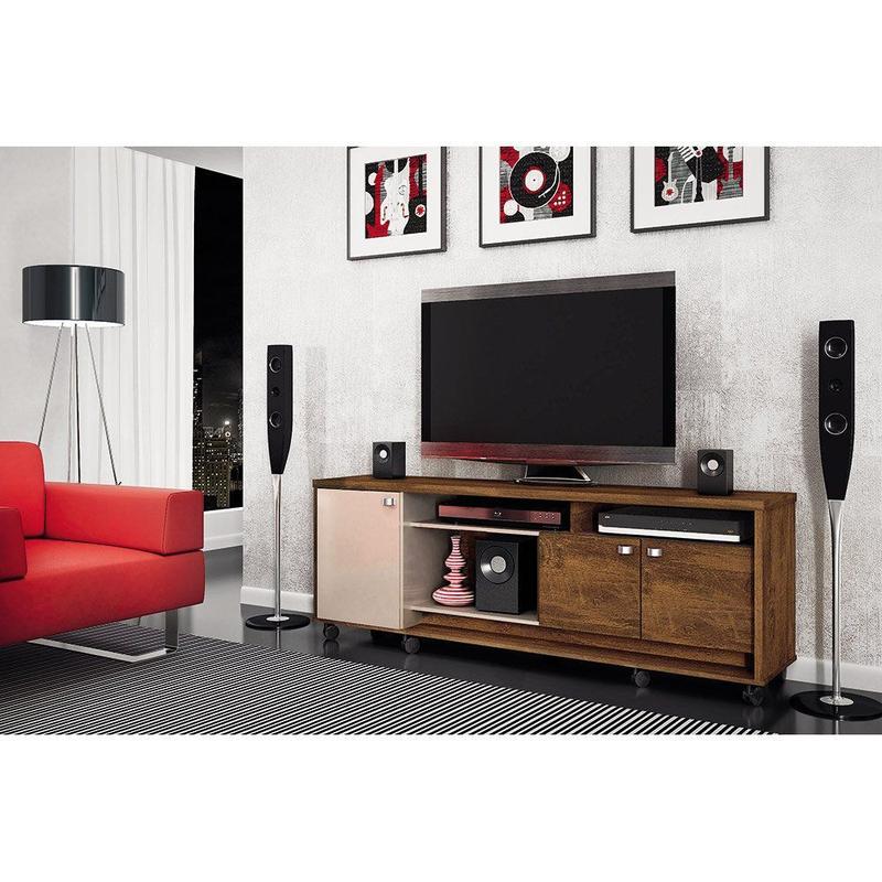 Bancada Dallas Canela/Off White - Lukaliam - Rack - Magazine Luiza