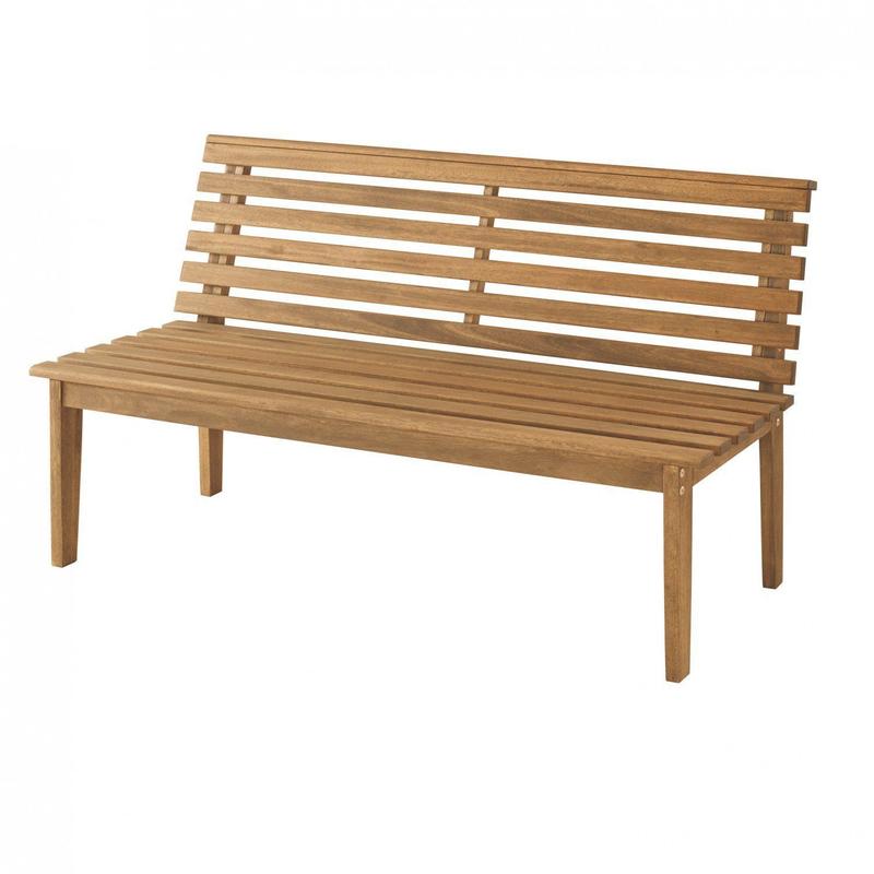 Banco com Encosto 150cm Nissi Casa e Jardim Móveis Stain Jatobá - Banco ...