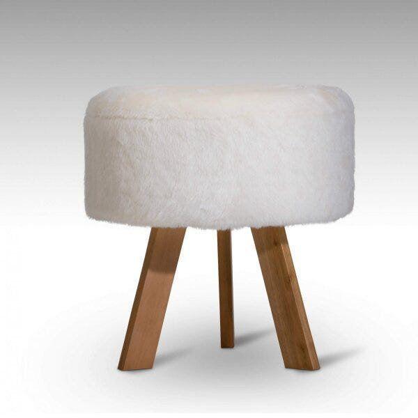 Banco Puff com Pelo Olivia Tecno Mobili - Puffs - Magazine Luiza