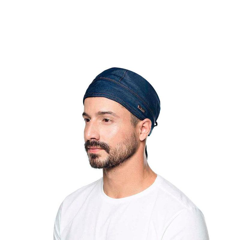 Bandana Jeans Chef de Cozinha Touca Azul Unissex Ajustavel - DU CHEF ...