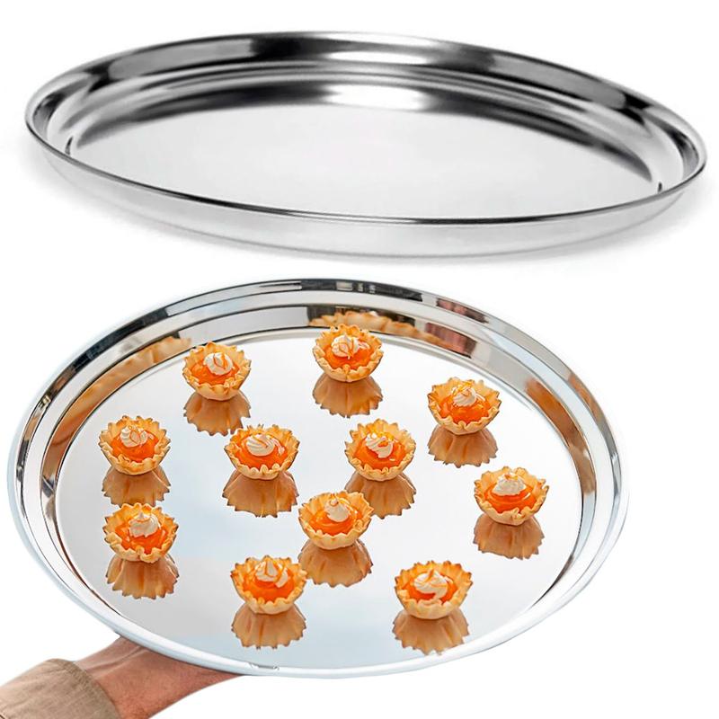 Bandeja Garçom Redonda Inox Para Restaurante Buffet 40cm - Tuut - Yazi ...