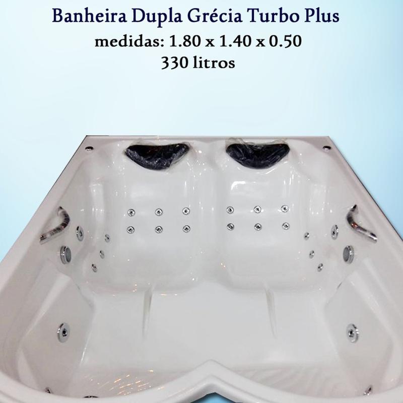 Banheira dupla grecia plus turbo com 20 jatos de hidro - HIDROSDAI ...