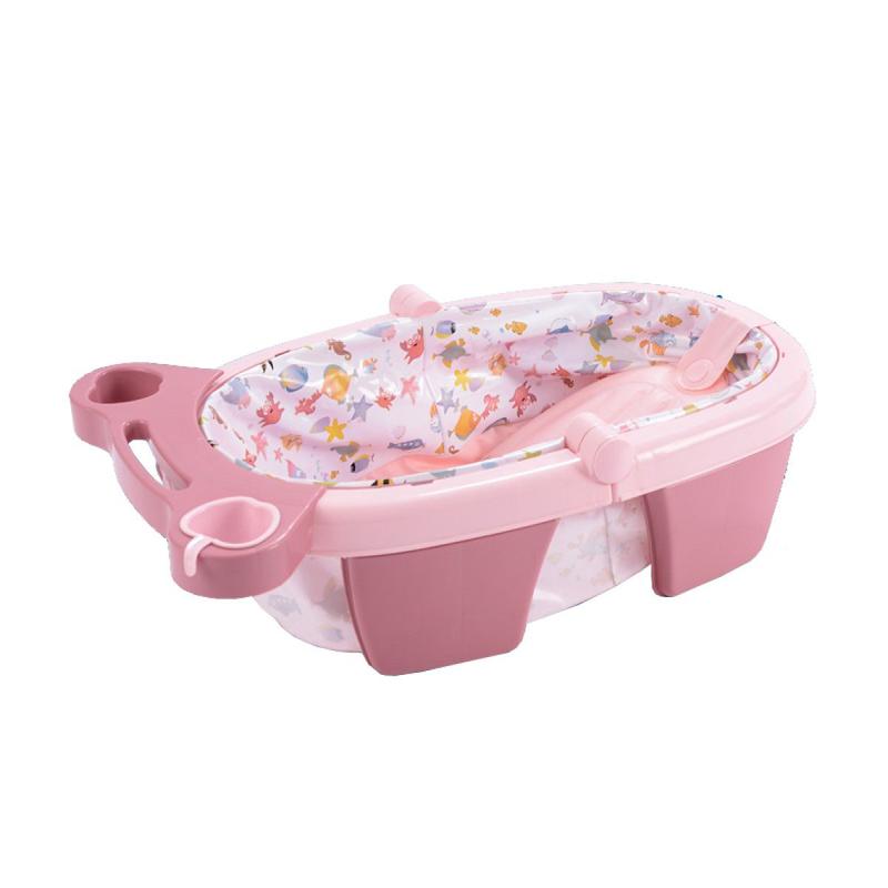 Banheira Infantil Bebê Banho Menina Porta Sabonete Dobrável - Color ...