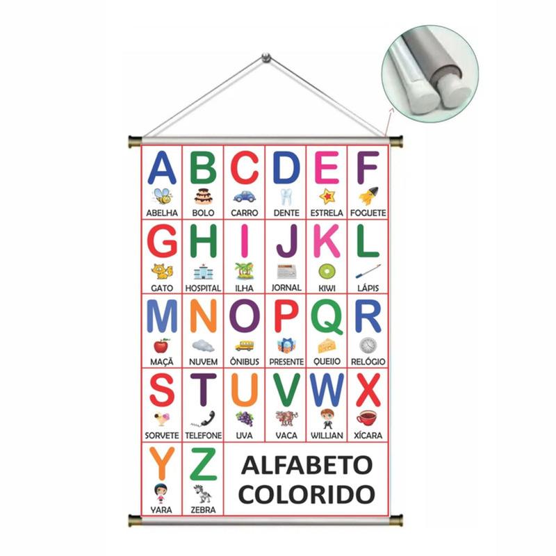 Banner Escolar alfabeto colorido - OUI DECORA - Banner para Festa ...