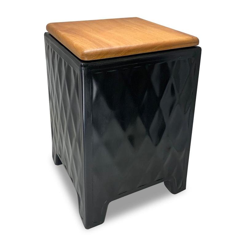 Banqueta Daniela Puff Seat Garden Porta Objeto Preto Decor - Decorfun ...