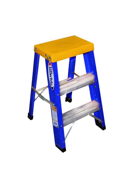 Banqueta Escada Fibra Azul 2 Degraus + Patamar - 60 cm (W. Bertolo ...
