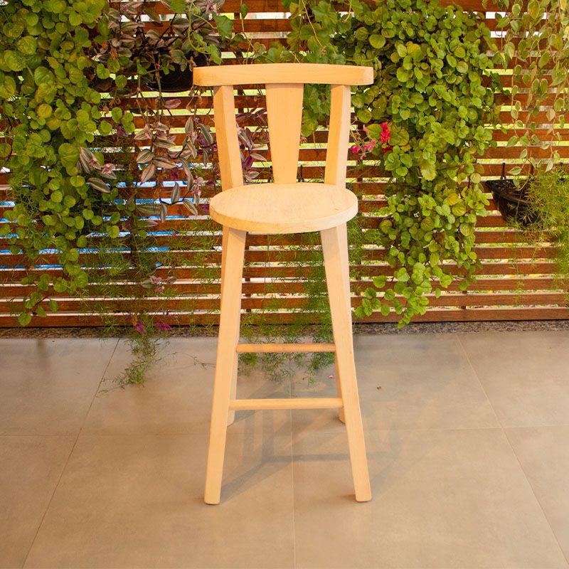 Banqueta Fixa Alta de Madeira Maciça Crua Sem Pintura - CFC - Banqueta ...