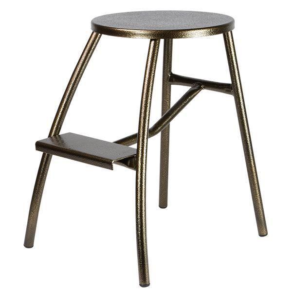 Banqueta Multiuso Desmontável Preto Craqueado Ouro - Resolve Mobiliário - Banqueta para Cozinha ...