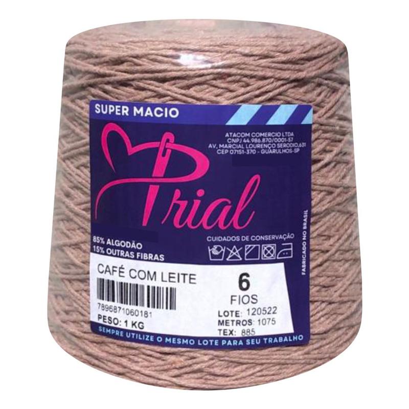Barbante Colorido 6 Fios 1 Kilo Para Crochê Tricô Prial - Barbante ...