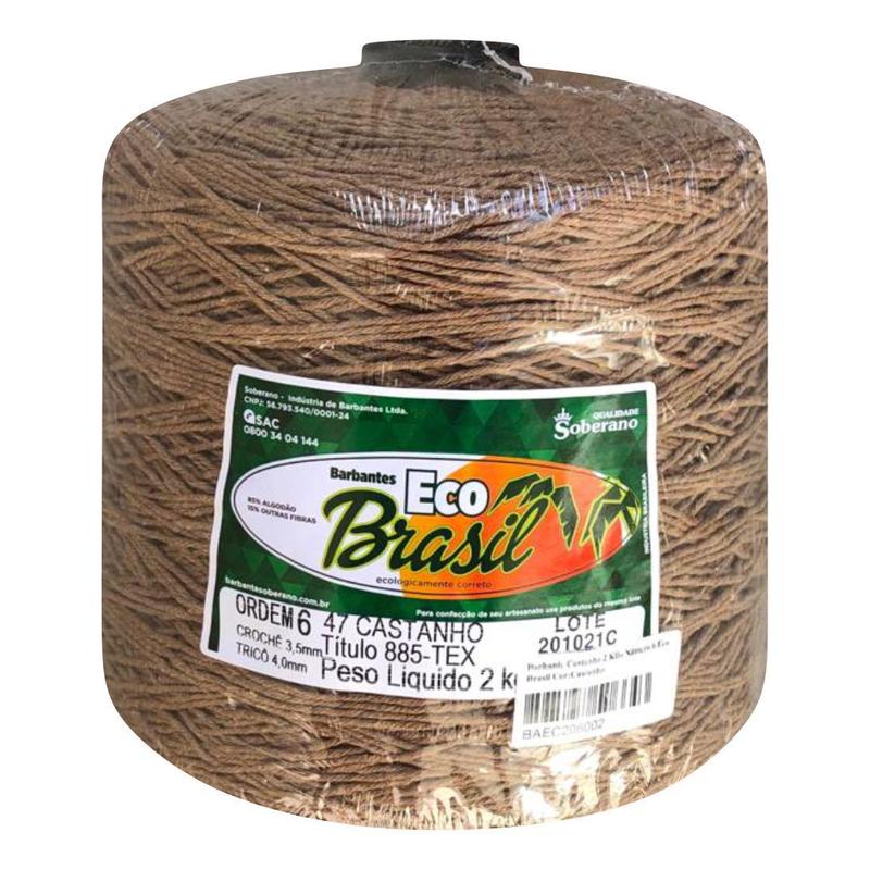 Barbante Crochê Numero 6 Fios 2 Kg Castanho Eco Brasil - Barbante ...