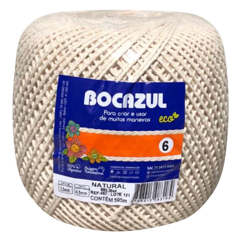 Barbante Para Crochê Natural N 6 Fios Bocazul 100% Algodão - Barbante ...