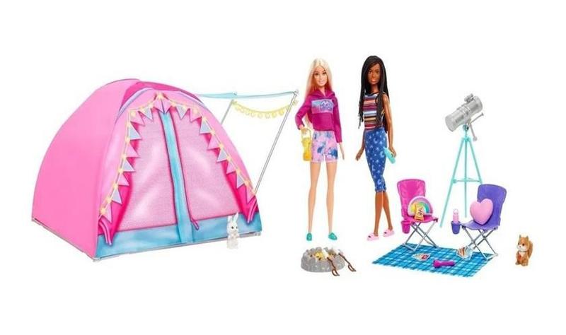 Barbie Barraca De Acampamento Com Bonecas - Mattel - Barraca / Toca ...