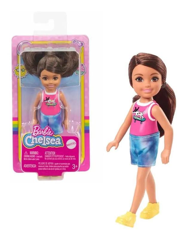 Barbie Família Chelsea - Boneca Cabelo Castanho - Mattel - Boneca ...