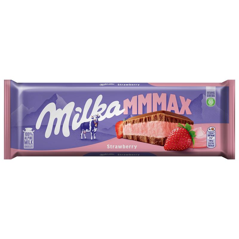 Barra chocolate milka strawberry - sabor morango 300g - Chocolate ...