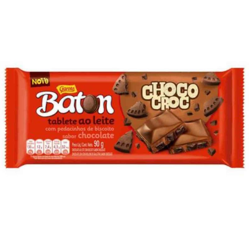 Barra De Chocolate Baton Choco Croc Garoto 90G - Chocolate / Barra de ...