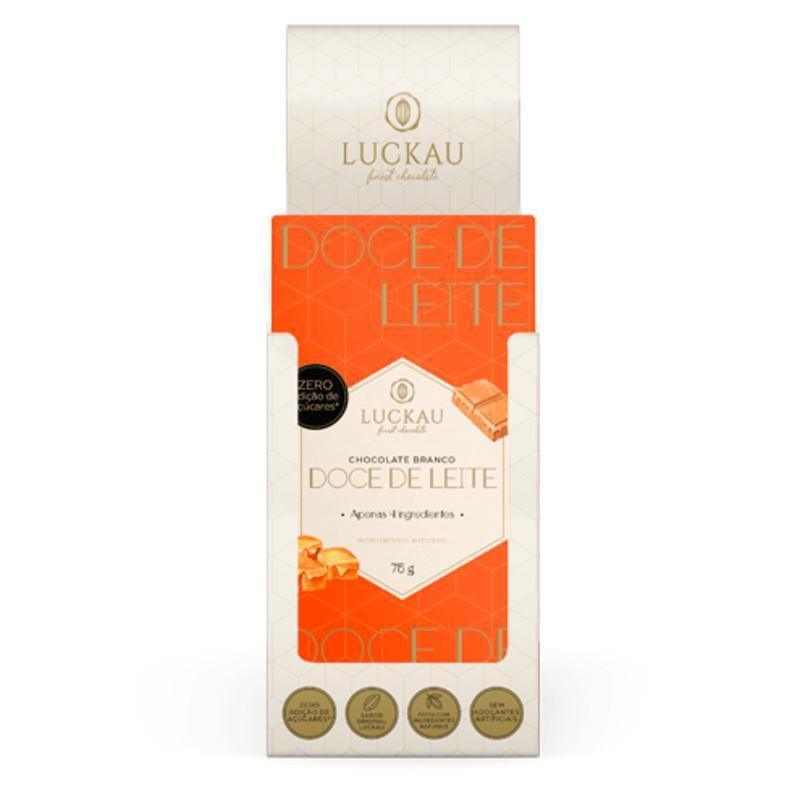 Barra de chocolate branco doce de leite zero 75g display - Luckau ...