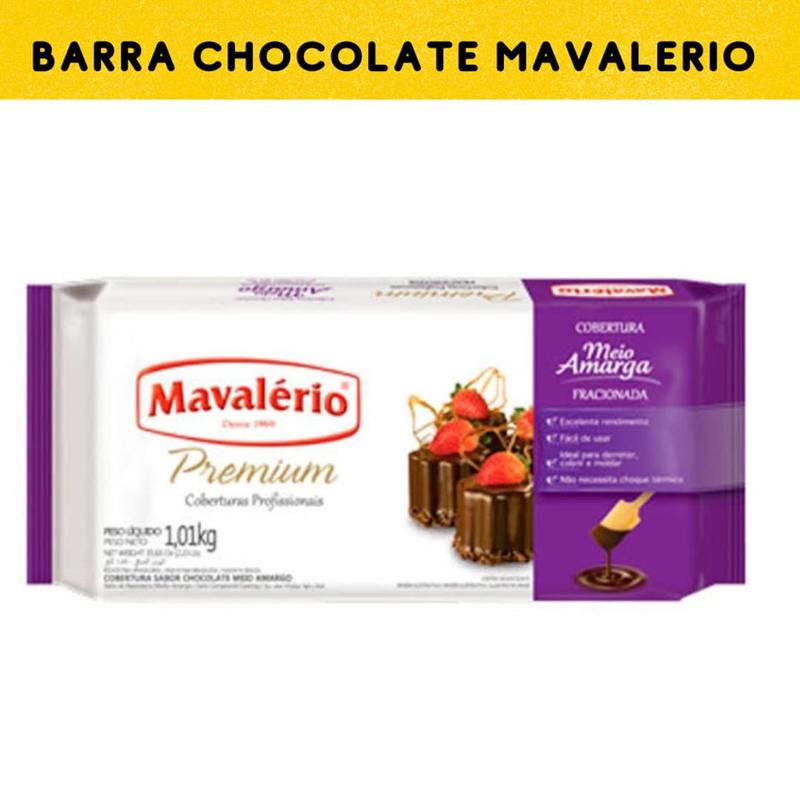 Barra de Cobertura Chocolate Mavalerio 1kg Meio Amargo - Recheio para ...