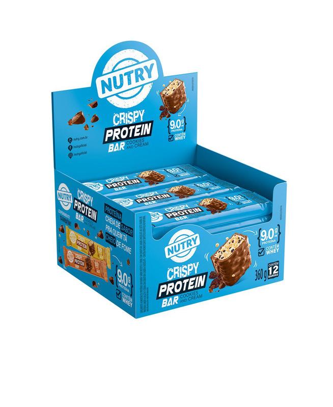 Barra de Proteína Nutry Crispy Cookies 30g Display C/ 12 - Barra de ...