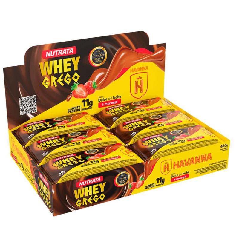 Barra de Proteína Whey Grego Havanna 40g 12 Unidades Nutrata - Barra de ...