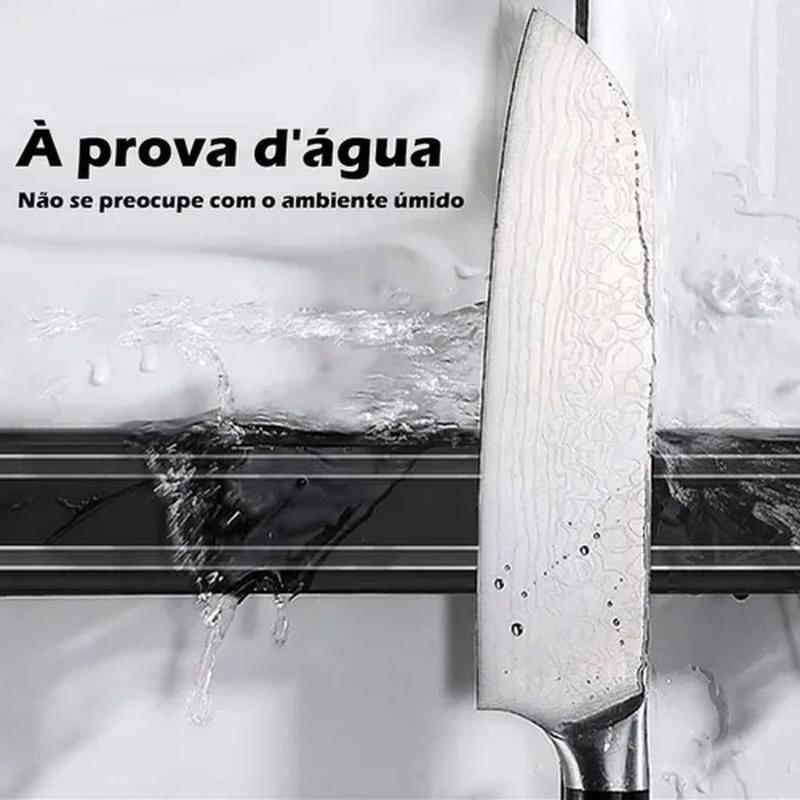 Barra Magnética 33cm Imantada Suporte para Facas Tesoura e Cutelos ...