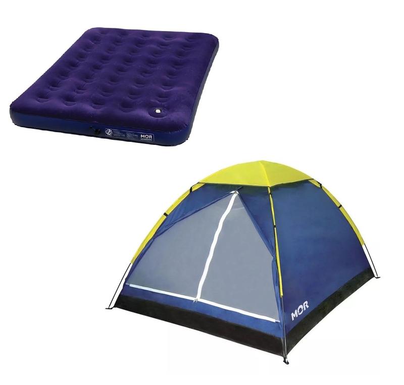 Barraca Acampamento 4 Pessoa Colchão Inflável Casal Inflador - Mor ...