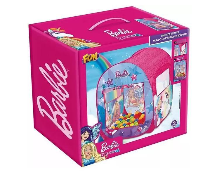 Barraca Infantil Da Barbie Com 50 Bolinhas F00068 - Fun - Barraca ...
