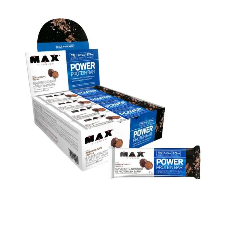 Barrinha Power Protein Bar Cx 12unids De 41g Max Titanium - Barra de ...