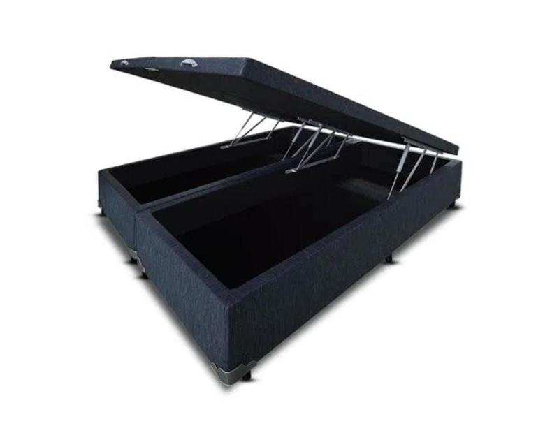 Base Box Bau Queen Bipartido DT Box 42x158x198 Suede Preto - Base para ...