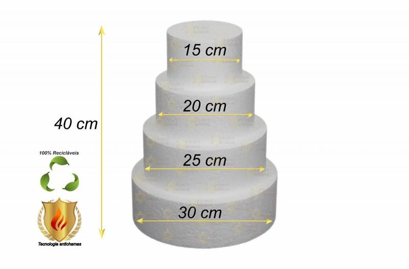 Base De Bolo Fake 30-25-20-15Cm 10 Cm Altura - Davi Molduras ...