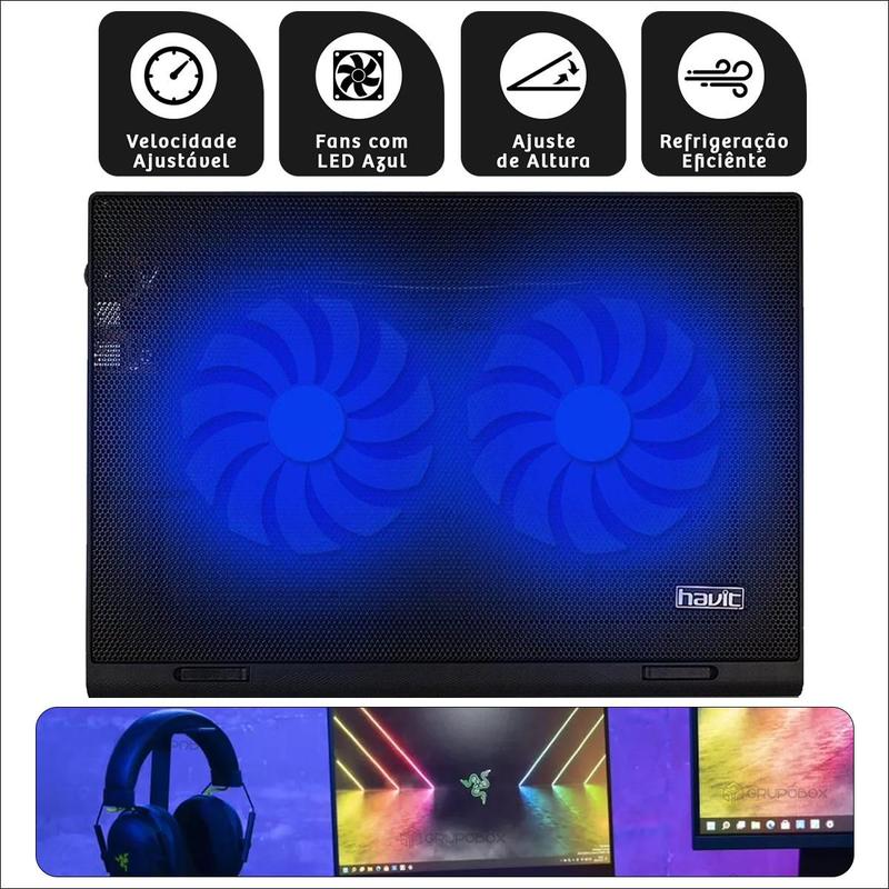 Base Gamer Para Notebook Com Cooler - F2050 Led - Havit - Suporte para ...