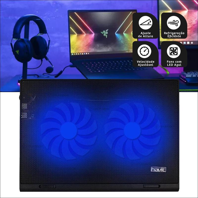 Base Gamer Para Notebook Com Cooler - F2050 Led - Havit - Suporte para ...