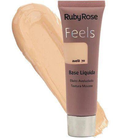 Base liquida feels avelã 70 textura mousse ruby rose - Base Facial - Magazine Luiza