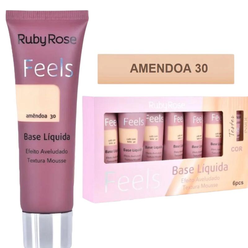 Base Líquida Feels Mousse - Ruby Rose - Amendoa 30 - Base Facial - Magazine Luiza