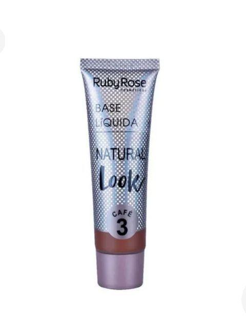Base líquida Natural Look Ruby Rose - Cor Café 03 - Base Facial ...