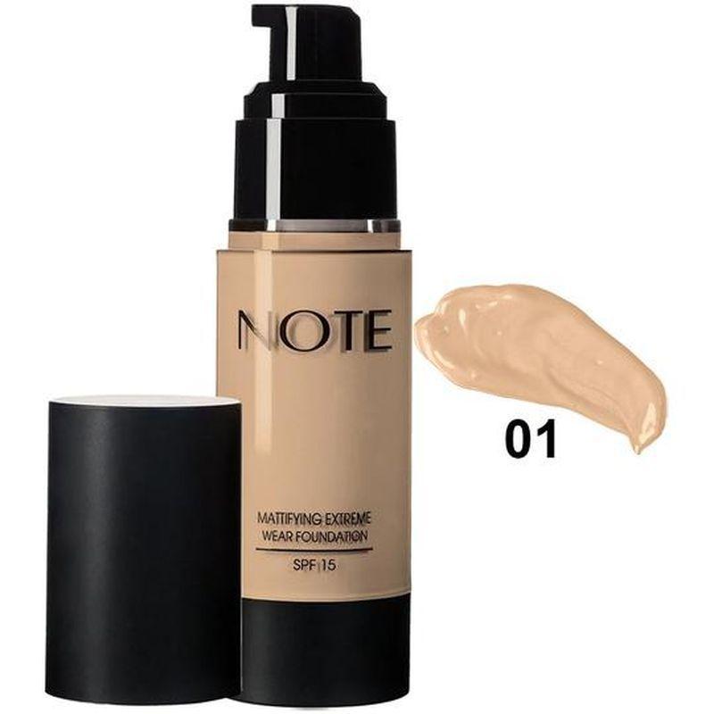 Base Note Mattifying Extreme Wear Foundation 01 Bege 35 Ml - Vila ...