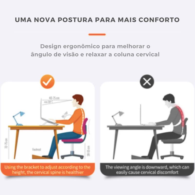 Base Notebook Ergonômico 6 Níveis de Altura Cinza - ALZ - Suporte para ...