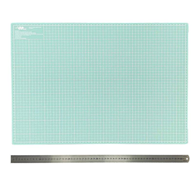 Base Placa De Corte A2 Apoio de Mesa 60x45cm + Régua de Metal 60cm ...