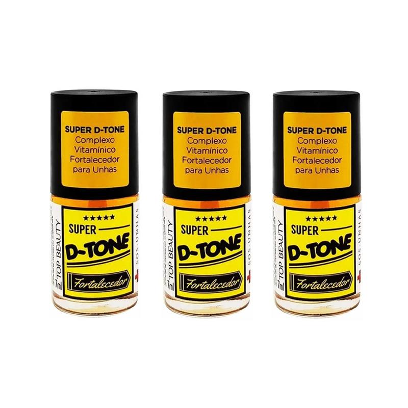 Base Super D-Tone Fortalecedor Kit Com 03 Unidades Top Beauty 7Ml ...