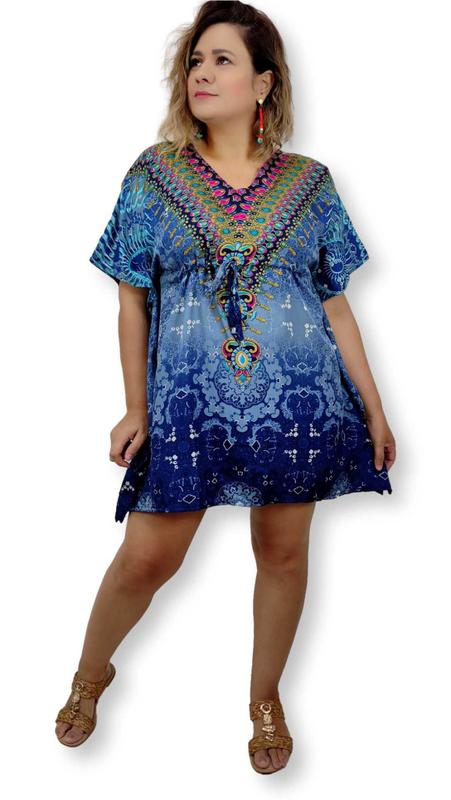 Bata Kaftan Indiana Longuete Saída de Praia Plus Size 6950 - Sarat Moda ...