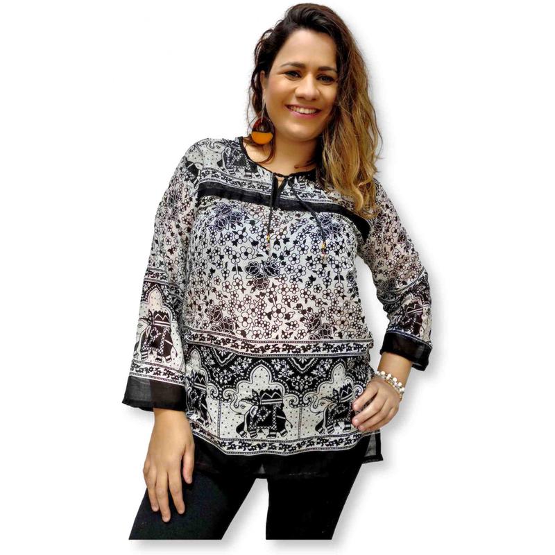 Bata Maia Indiana Feminina Estampada Algodão - Sarat Moda Indiana ...