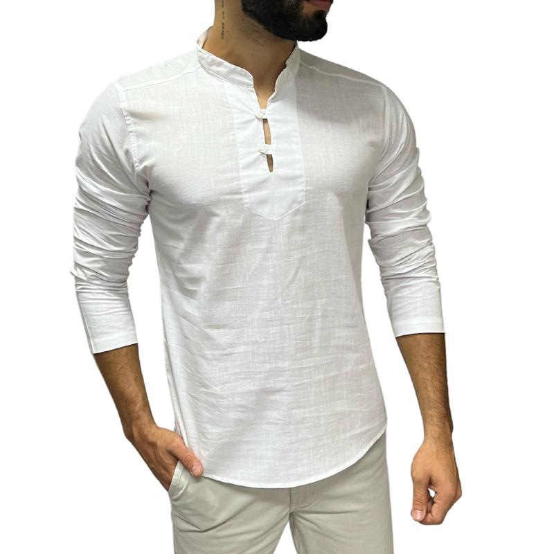 Bata Masculina Slim Fit Manga Longa - BARCELOSMODAS - Bata Masculina ...