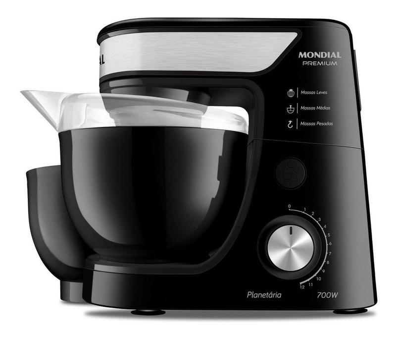 Batedeira com pedestal Mondial Premium Premium 700W BP-01P preta 60 Hz 220V - IMP - Batedeira e ...