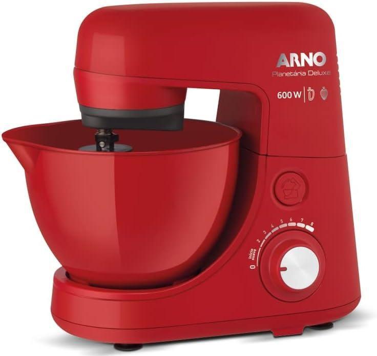 Batedeira Planetária Arno New Deluxe 8 Vel. 4,1Litros, 600W SX35 Vermelha - Batedeira e ...