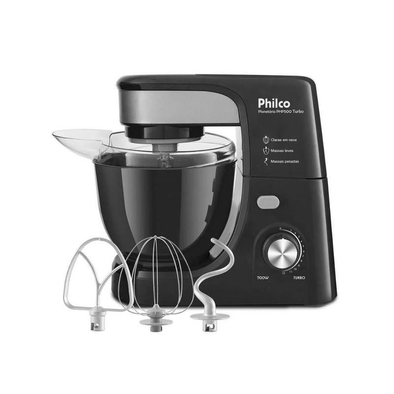 Batedeira Planetária Philco 127v Php500 Turbo Preto 12 Velocidades 4 Litros - Batedeira e ...
